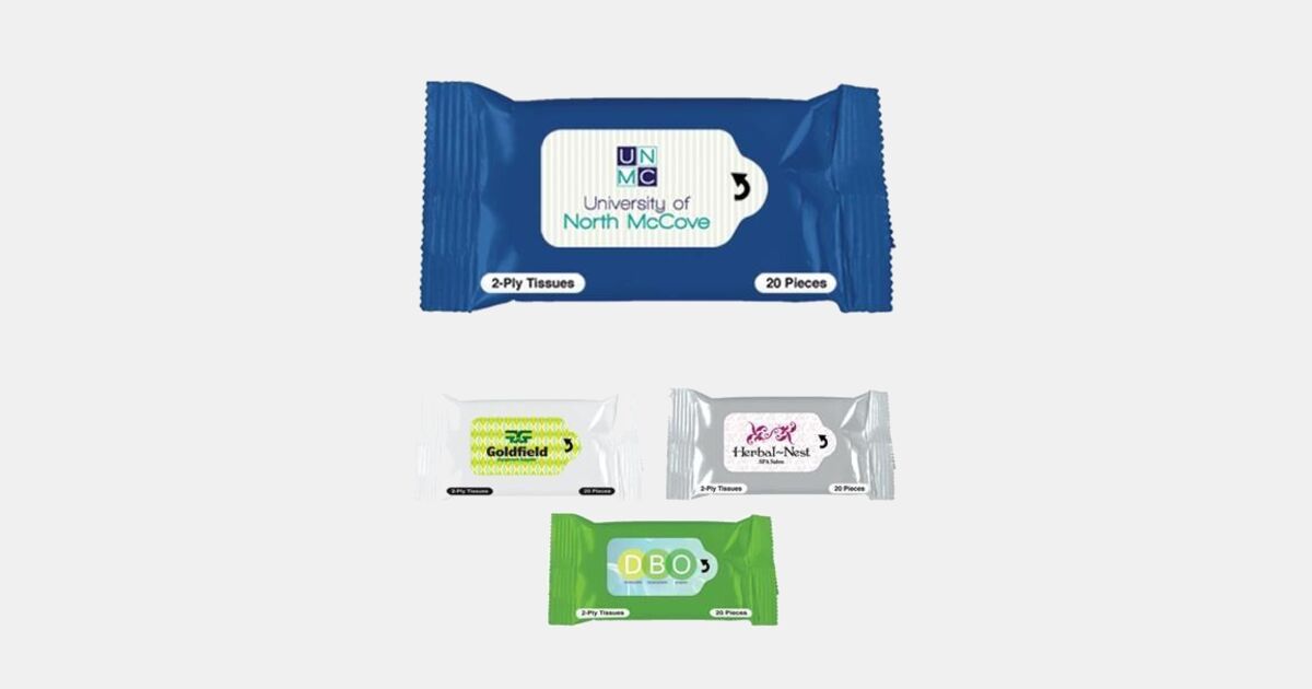 Advertising Tissue Packet with your logo | ImprintLogo.com