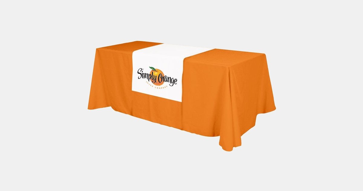 Trade Show Table Runner All Over Dye 18inch | ImprintLogo.com