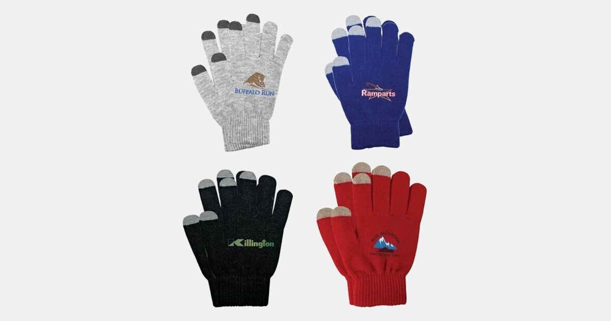 Custom Imprinted Touch Screen Gloves, Full Color Digital with your logo ...