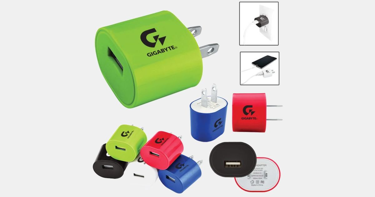 Imprinted USB to AC Wall Adapter - UL Certified with your logo ...