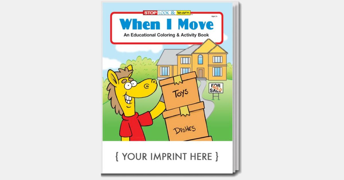 When I Move Coloring And Activity Book with your logo | ImprintLogo.com