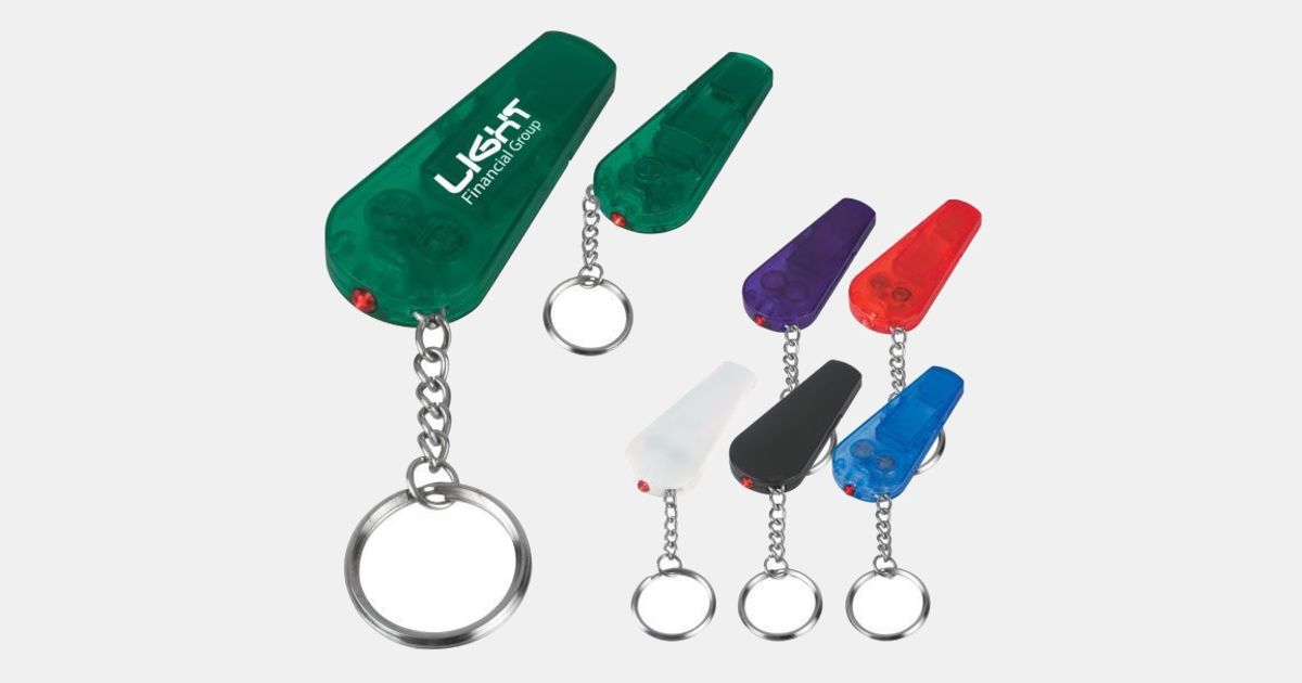 Custom Printed Whistle Light/Key Chain with your logo | ImprintLogo.com