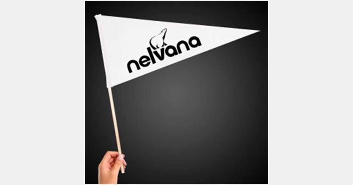 White Felt Pennant Banner with your logo | ImprintLogo.com
