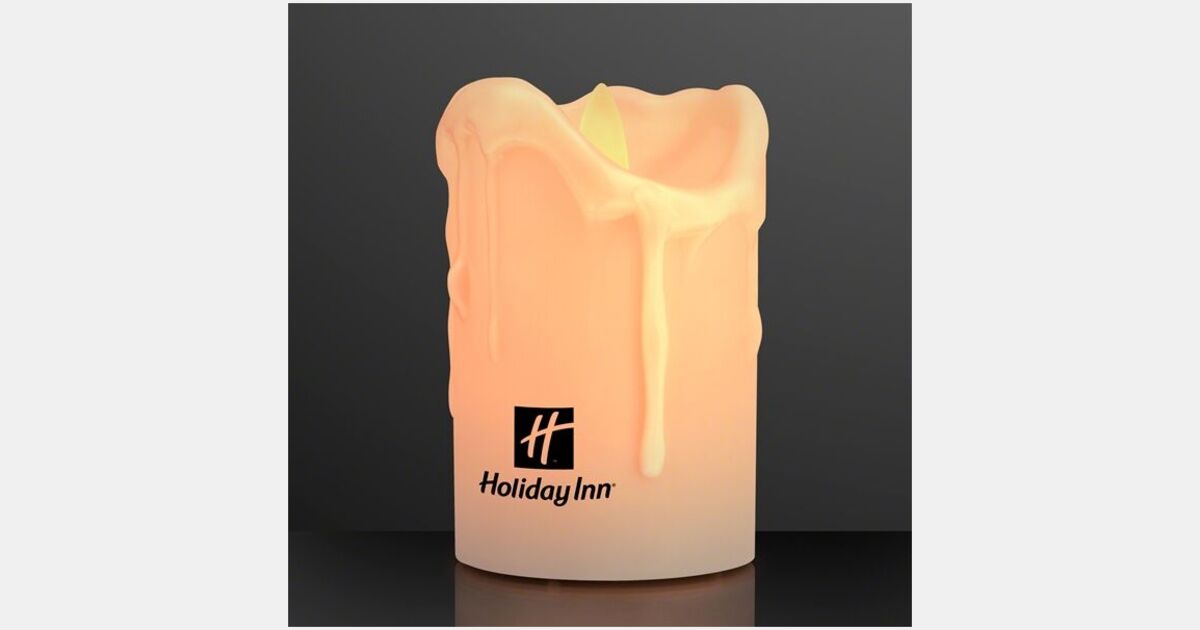Custom Printed Windproof LED Pillar Candle with Moving Flame with your ...