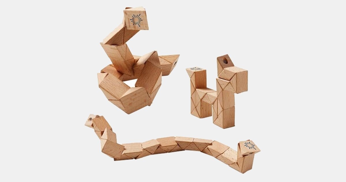Wooden Snake Puzzle Toy with your logo | ImprintLogo.com