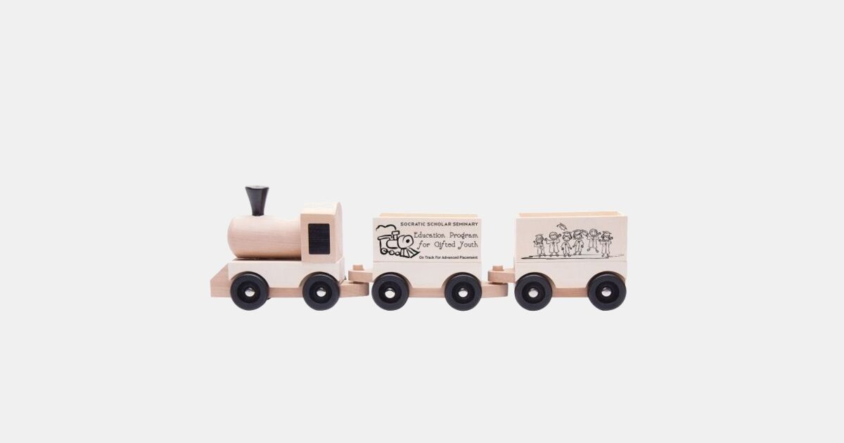 Wooden Train Set with your logo | ImprintLogo.com