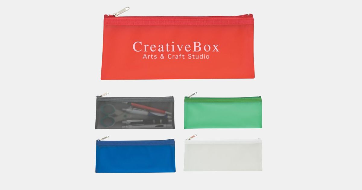 Custom Printed Zippered Pencil Case with your logo | ImprintLogo.com